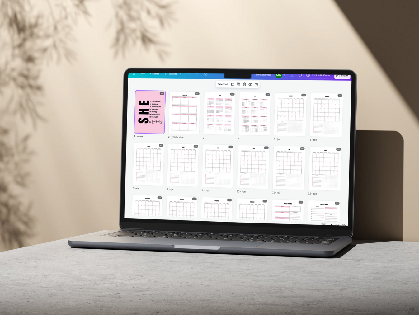 Personalized She is Self Love Planner – PLR Digital Planner