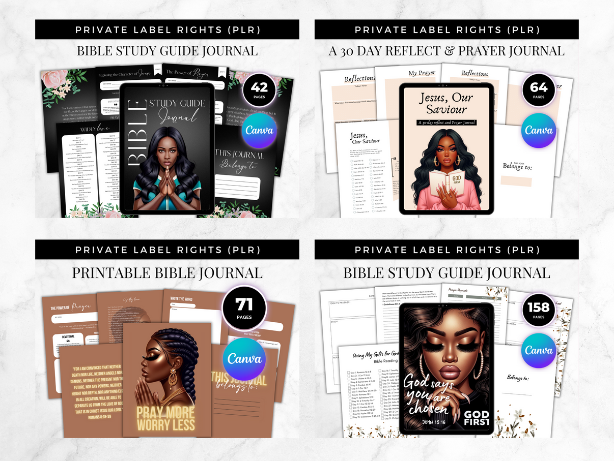 PLR 10 Bible and Prayer Journals Bundle – PLR Digital Planner