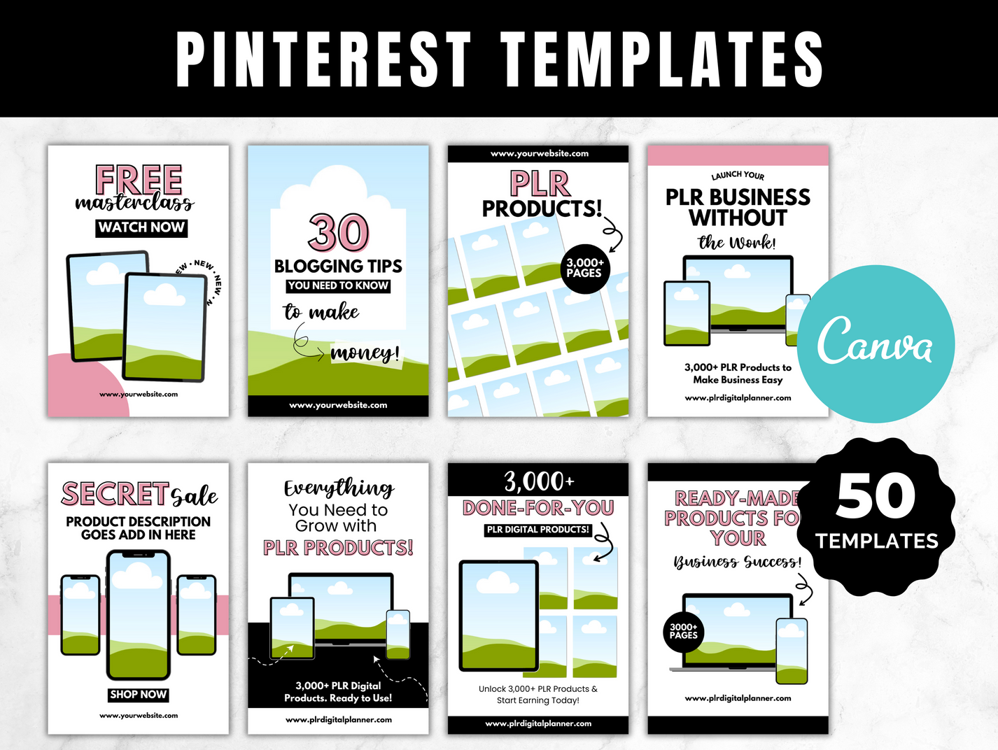 Pinterest Canva Templates – PLR Digital Planner
