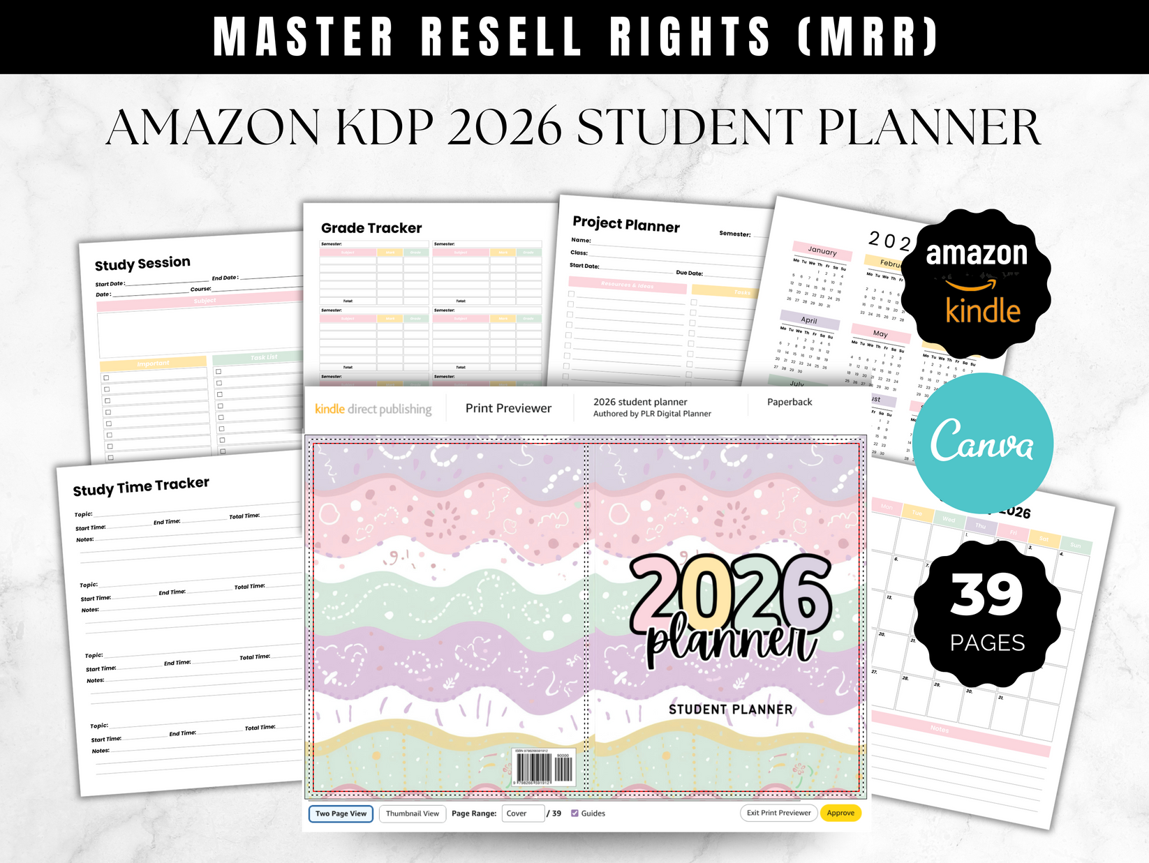 2026 Student planner for Amazon KDP – PLR Digital Planner