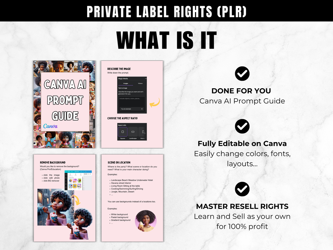 Canva AI Prompt Guide Master – PLR Digital Planner