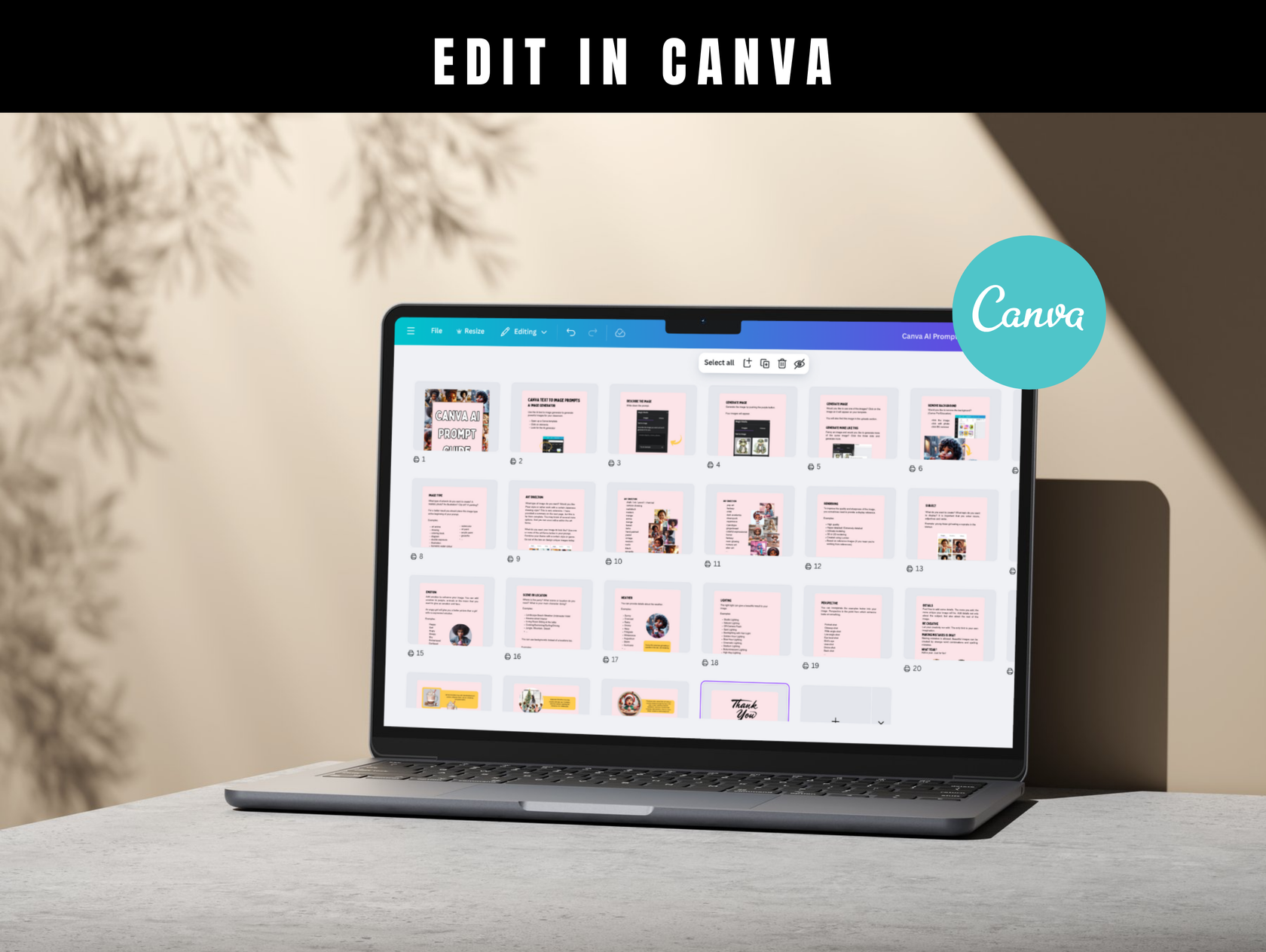 Canva AI Prompt Guide Master – PLR Digital Planner
