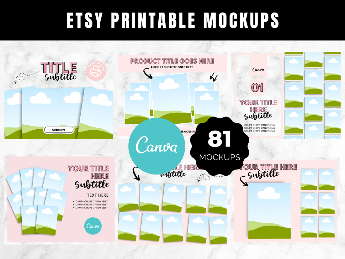 81 Etsy Listings Mockups for Printable Products – PLR Digital Planner