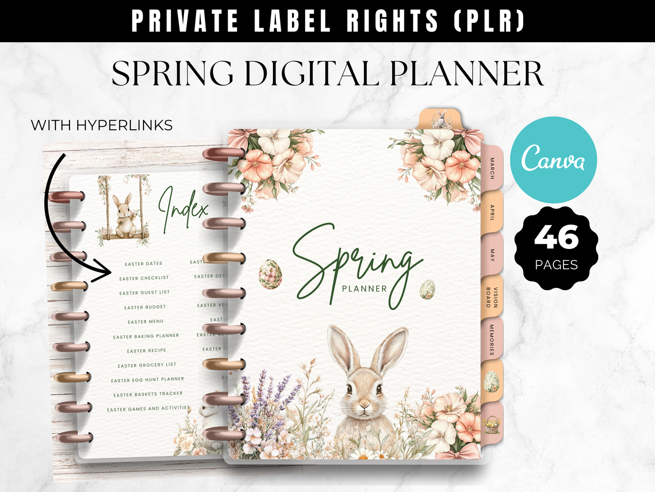 PLR Spring Canva Digital Planner – PLR Digital Planner