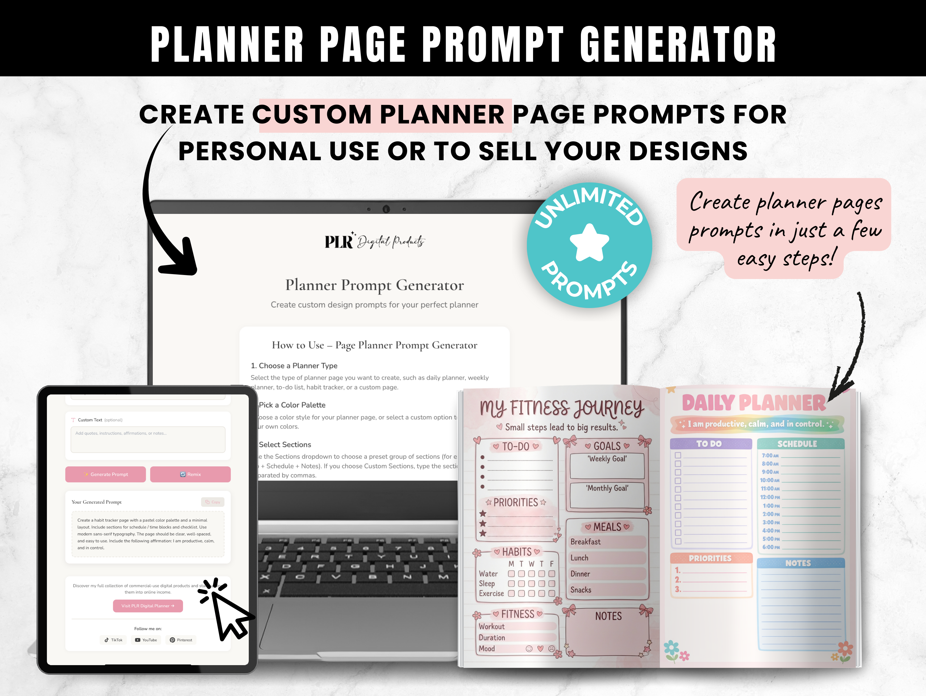 Planner Prompt Generator – PLR Digital Planner