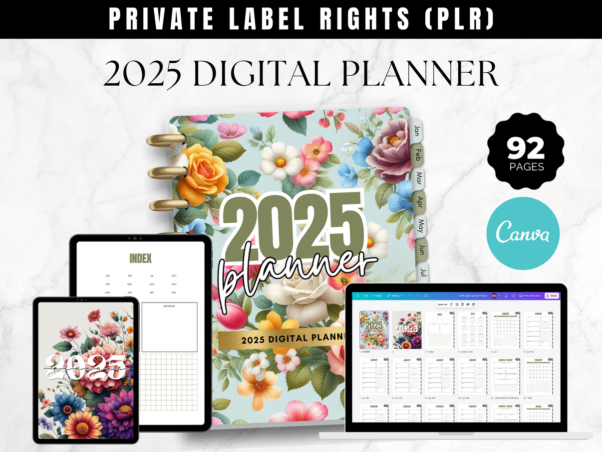 PLR Canva 2025 digital planner – PLR Digital Planner