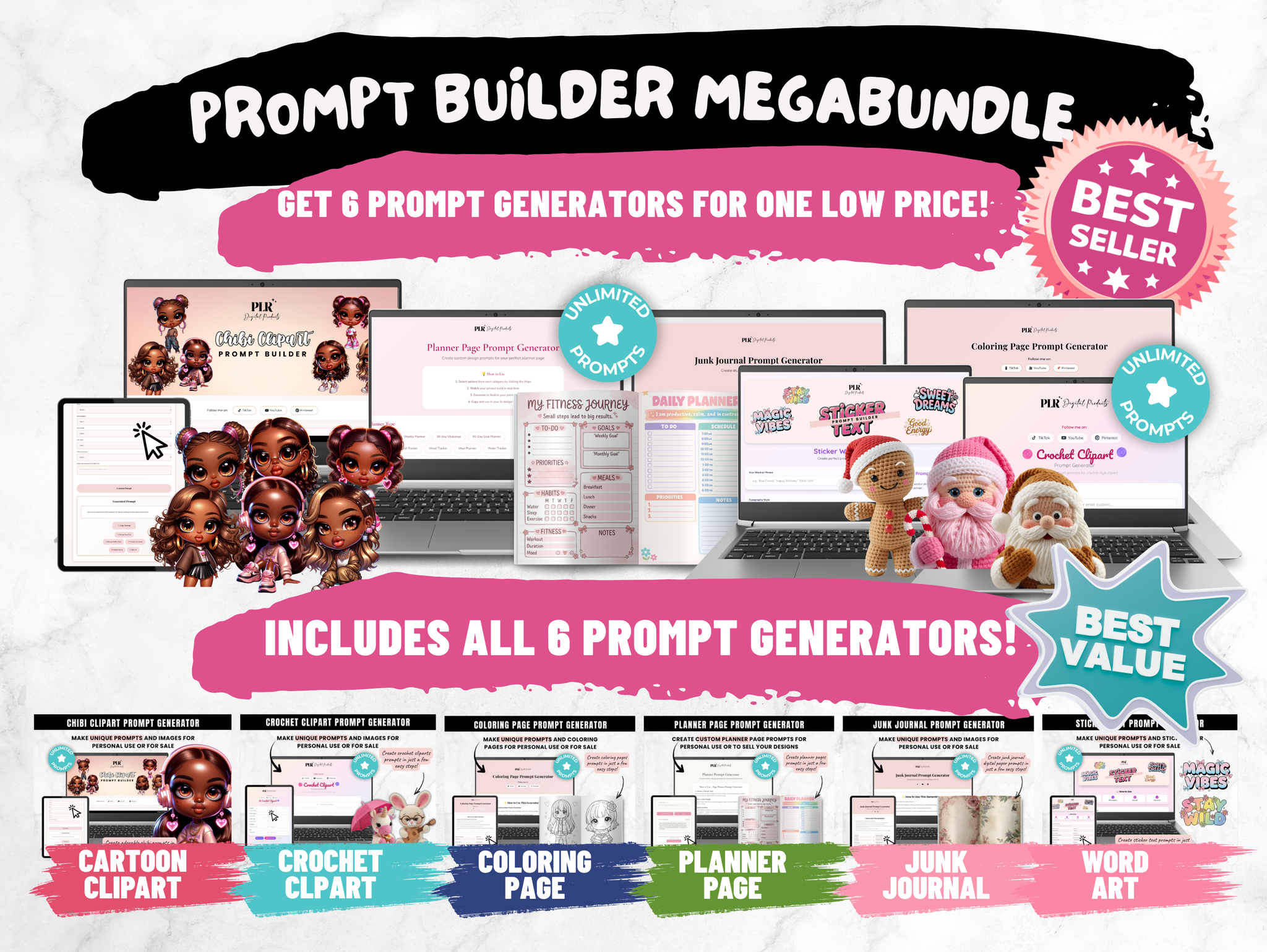 Ultimate Prompt Generator Mega Bundle – PLR Digital Planner