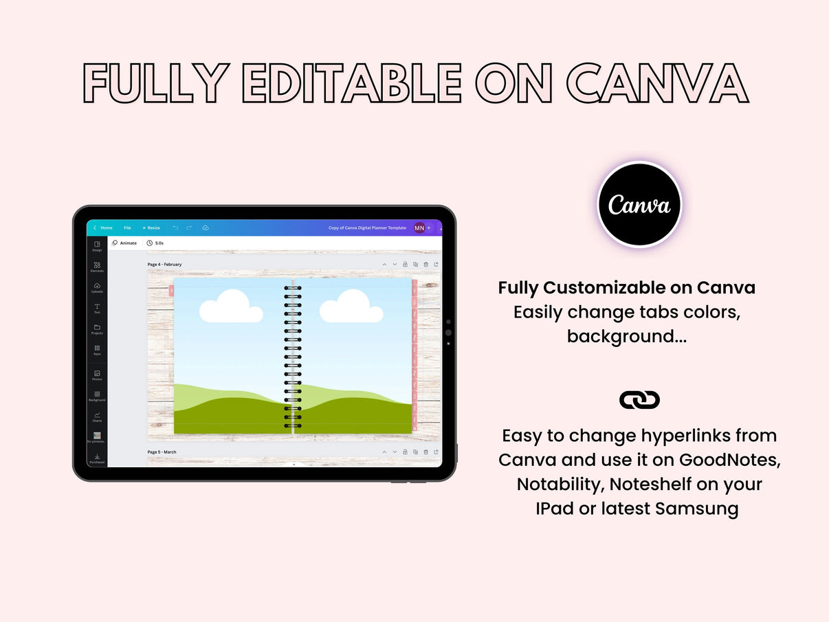 Canva Digital Planner Template – PLR Digital Planner