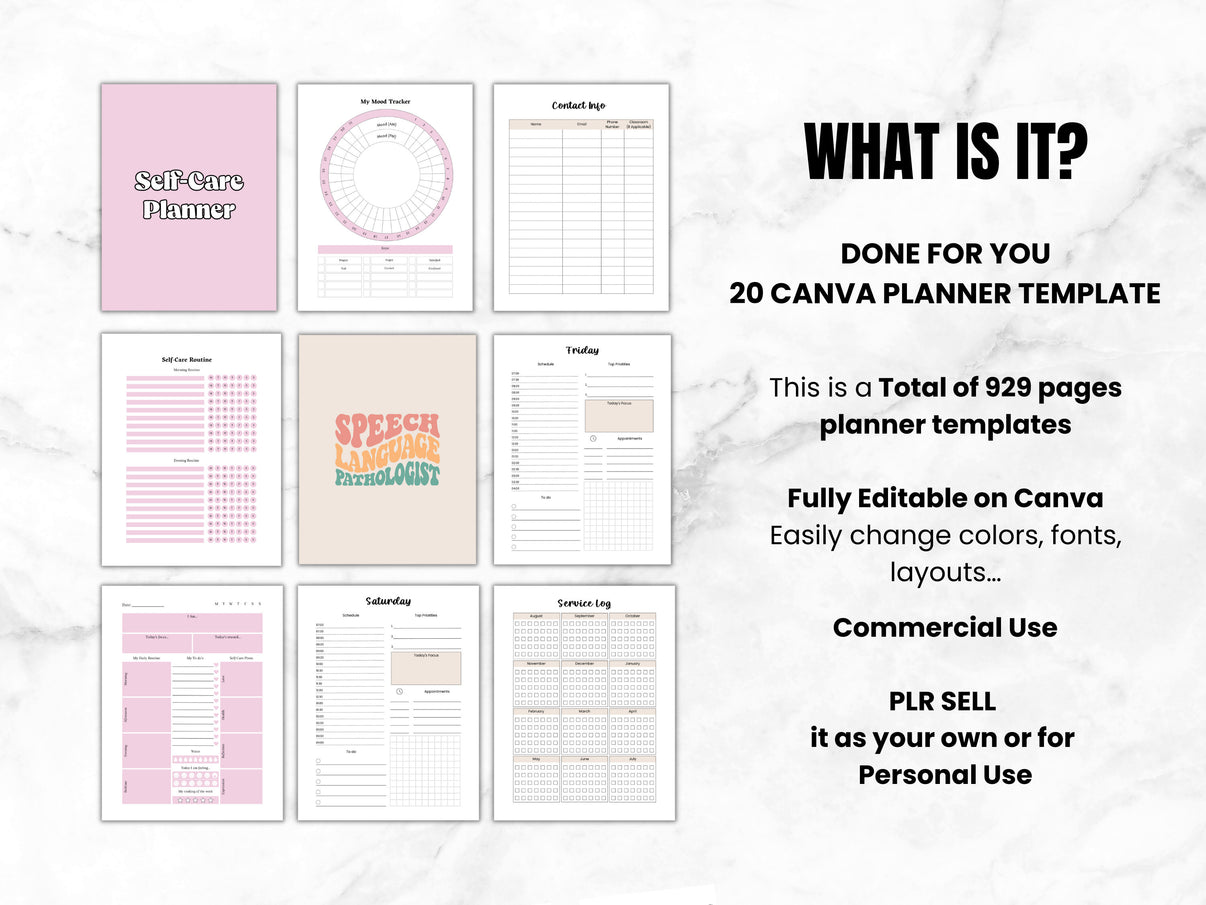 PLR Canva Printable Planner Bundle – PLR Digital Planner