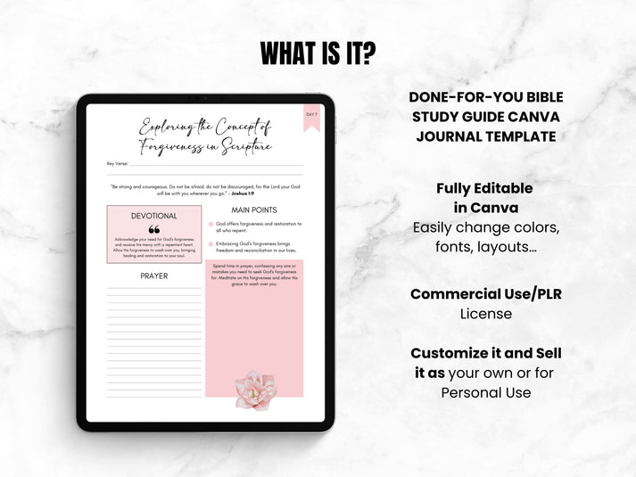 Bible Study Guide Digital Journal Template – PLR Digital Planner