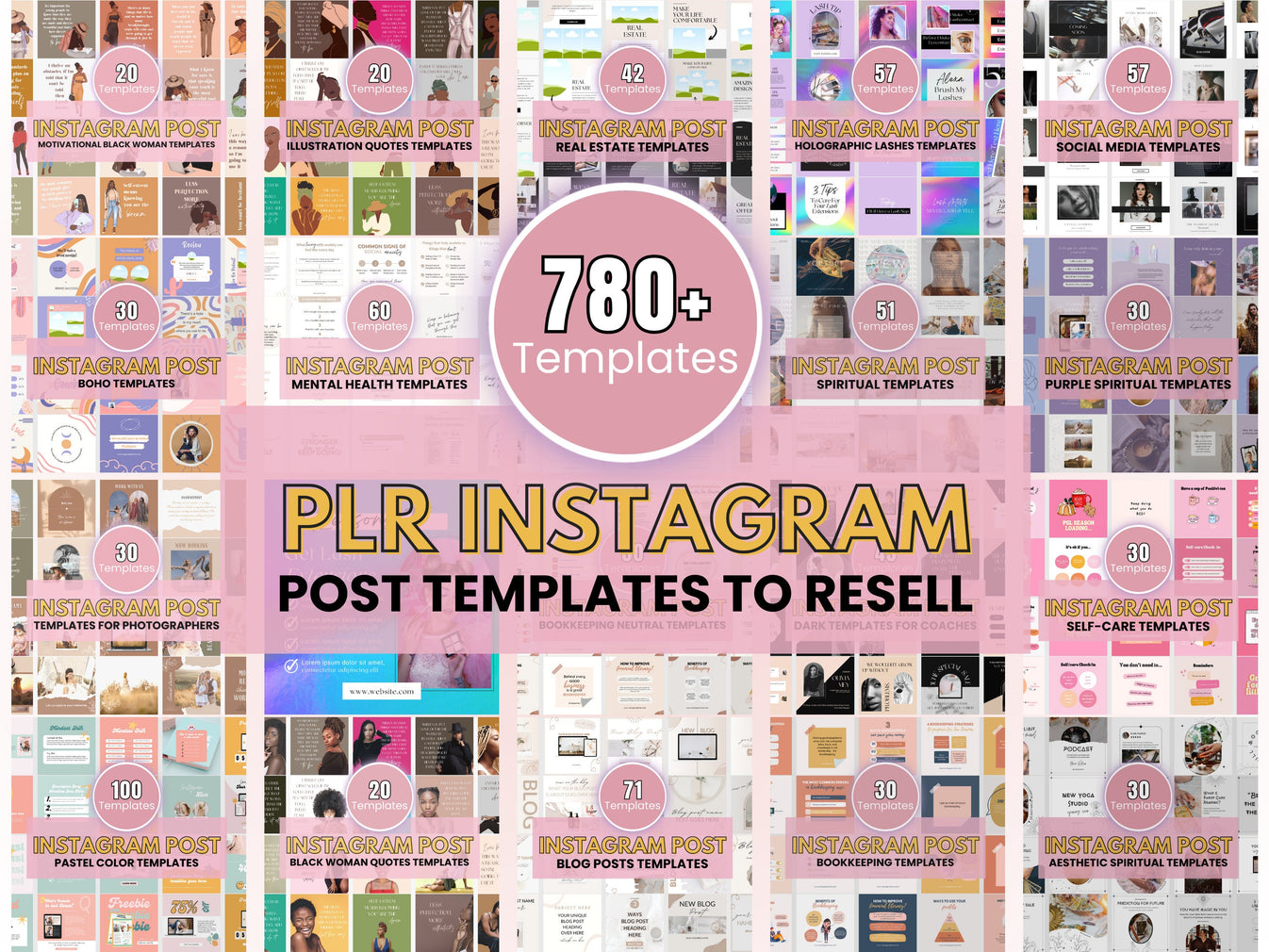 PLR Instagram Post Templates Bundle – PLR Digital Planner